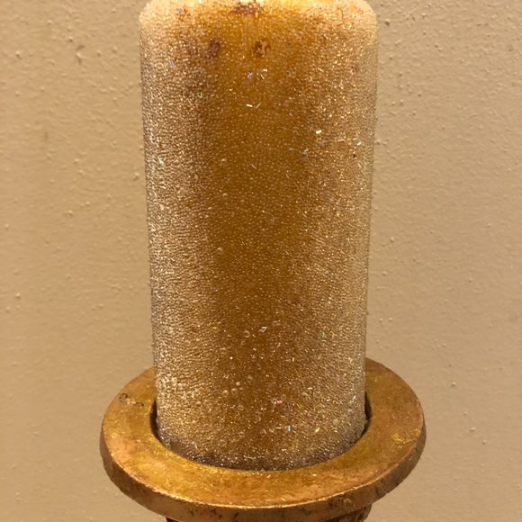 Pottery Barn | Accents | Large Gold Pillar Candle Holder Claw Foot ...
